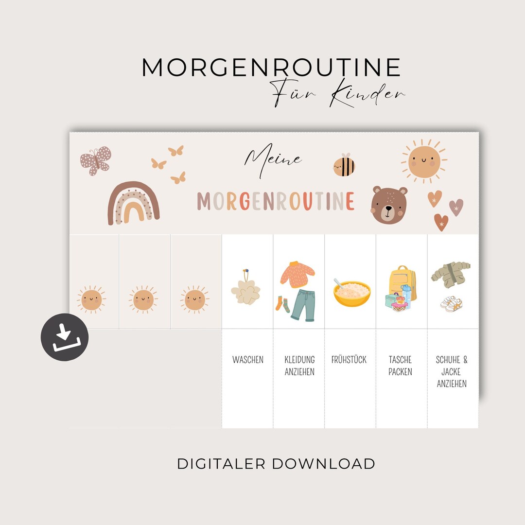 Morning Routine for Children, Routine Plan, Toddler Routine Set ...