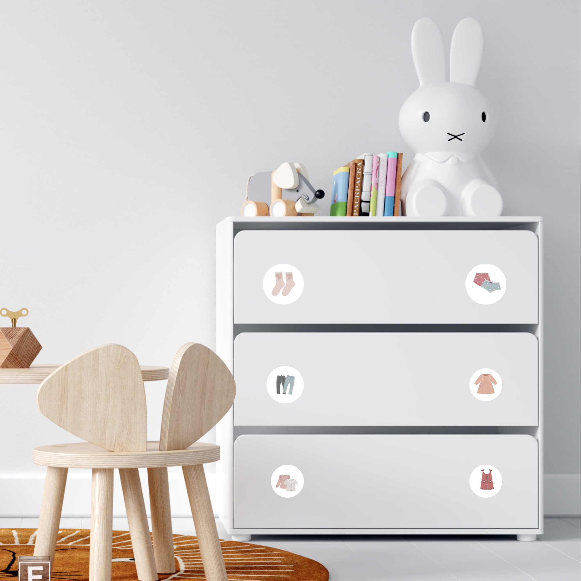 Girls Clothing Labels for Dresser Drawers, Baby Kids Closet Storage ...