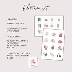 Girls Clothing Labels for Dresser Drawers, Baby Kids Closet Storage ...