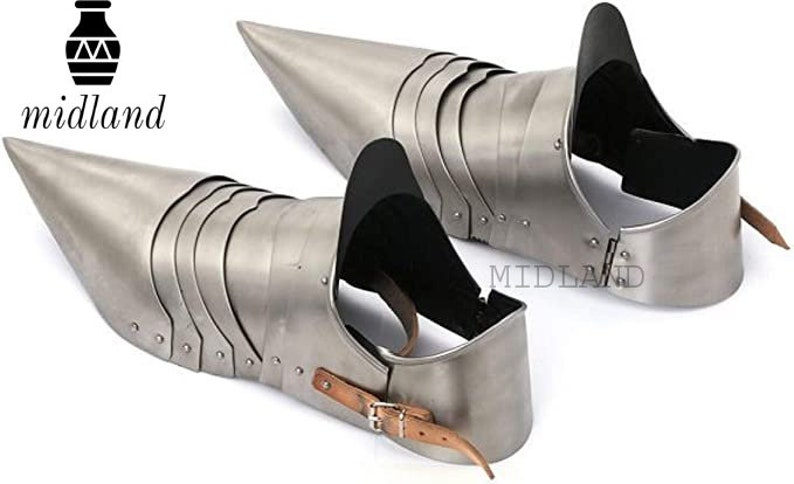 Armor Shoes Pair of Medieval Knights Steel Armour Sabaton for Halloween ...