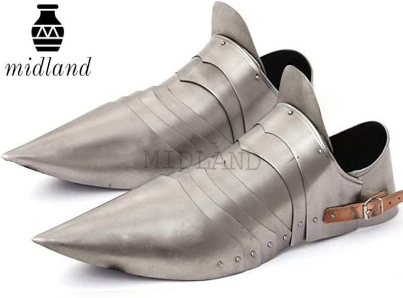 Armor Shoes Pair of Medieval Knights Steel Armour Sabaton for Halloween ...