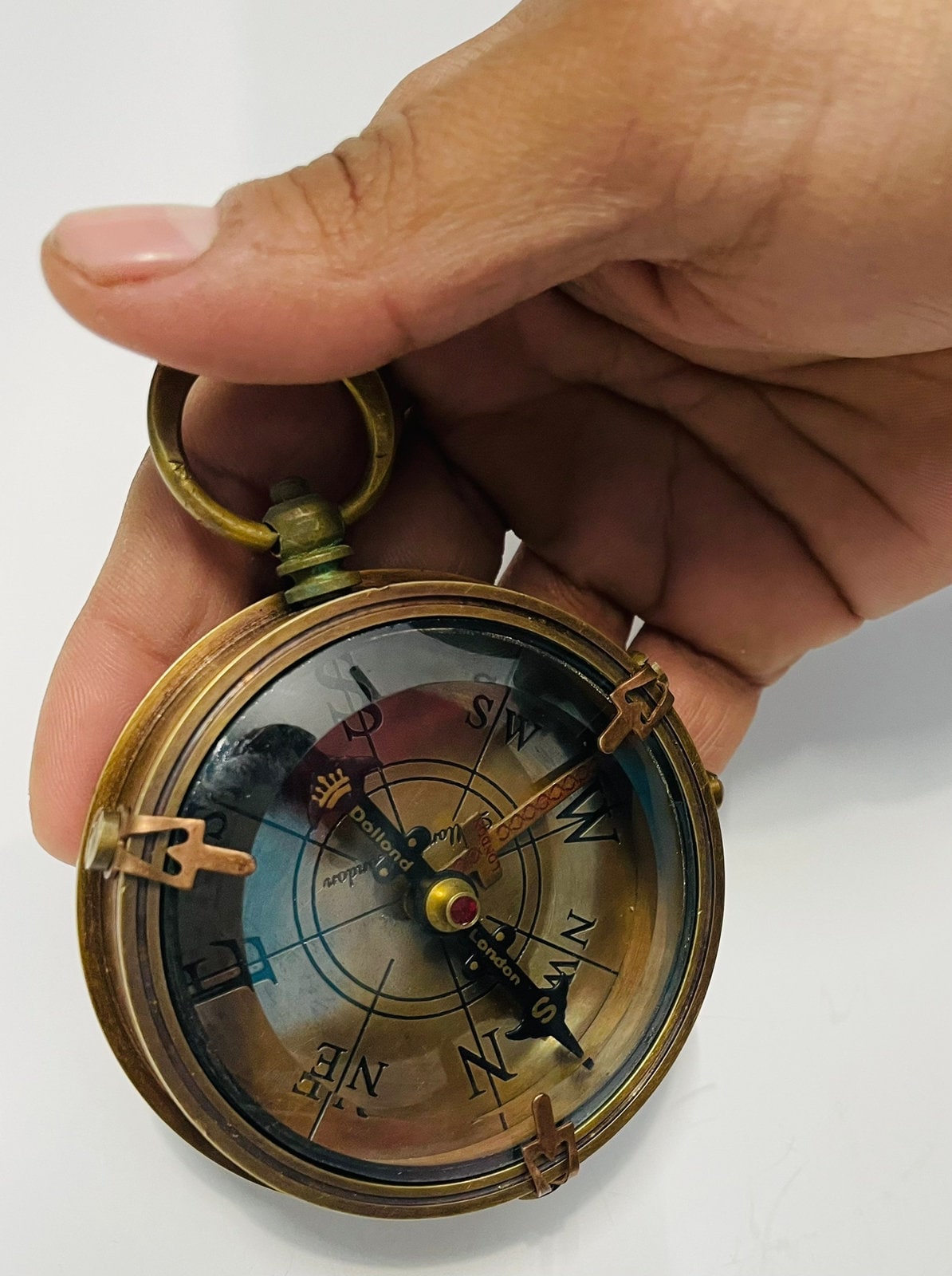 Antique Finish Brass Compass Old Vintage Style Nautical Keychain by ...