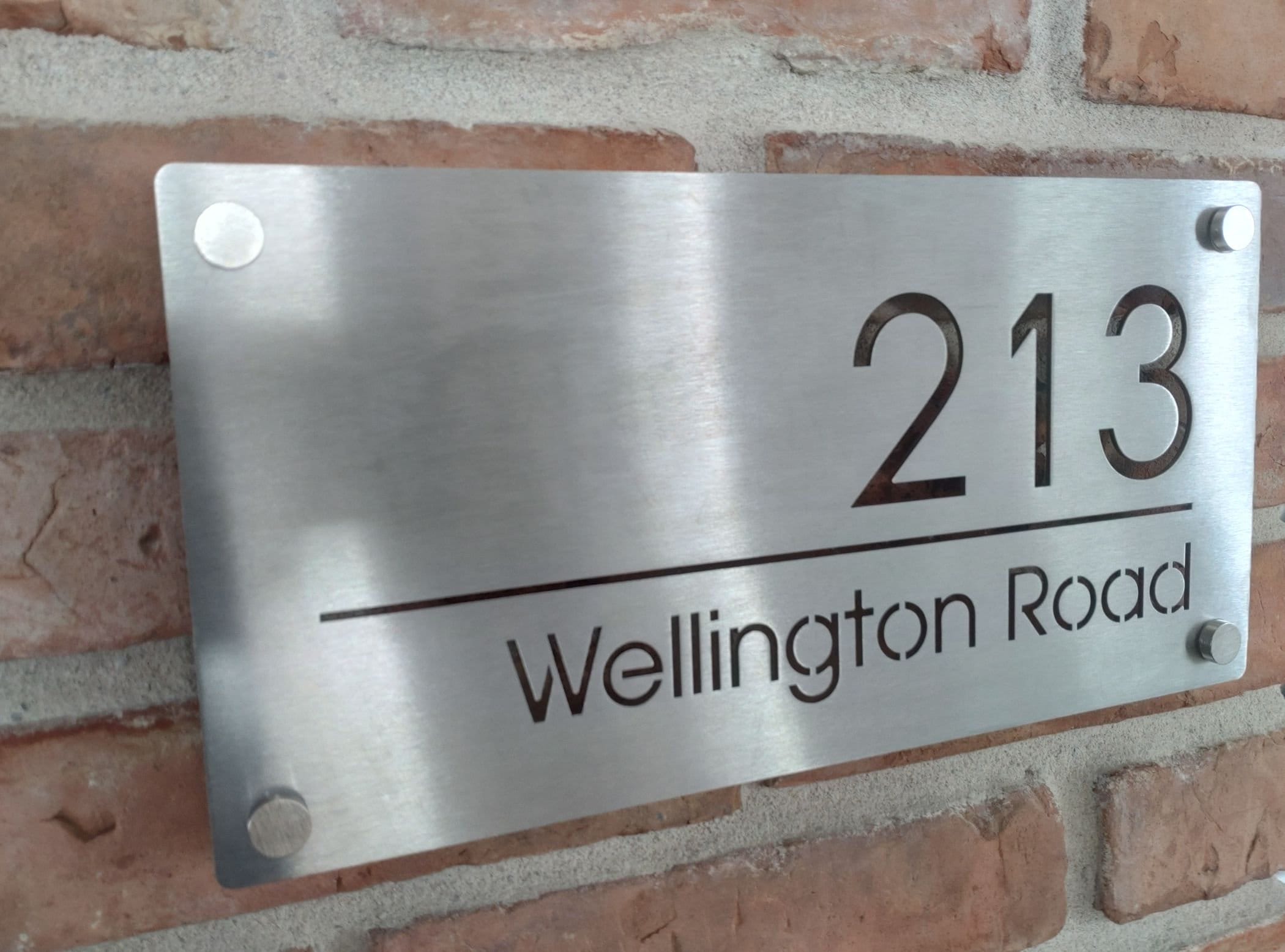 Custom House Sign – Stainless Steel Address Plaque, Modern Door Number ...