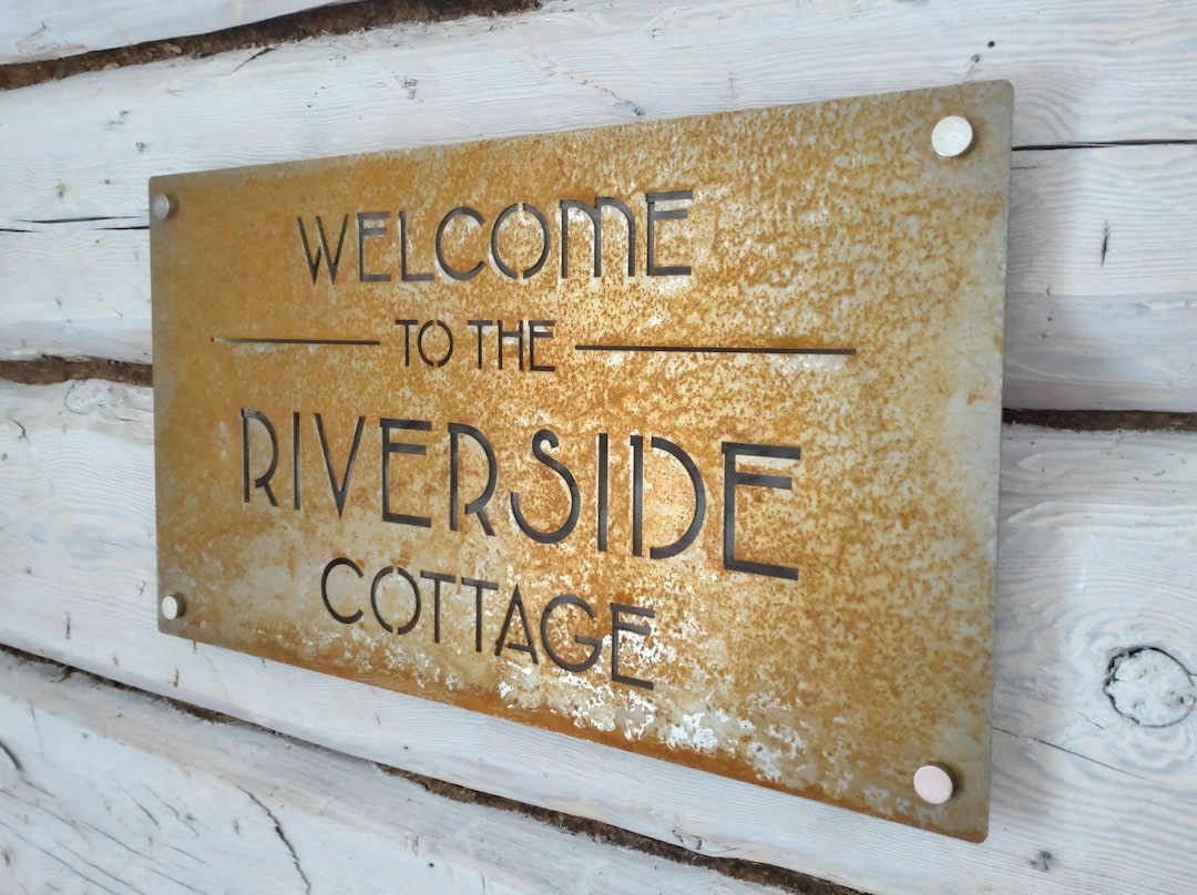 Cottage (house) Name Sign, Metal House Sign, Door Number, New Home Gift ...