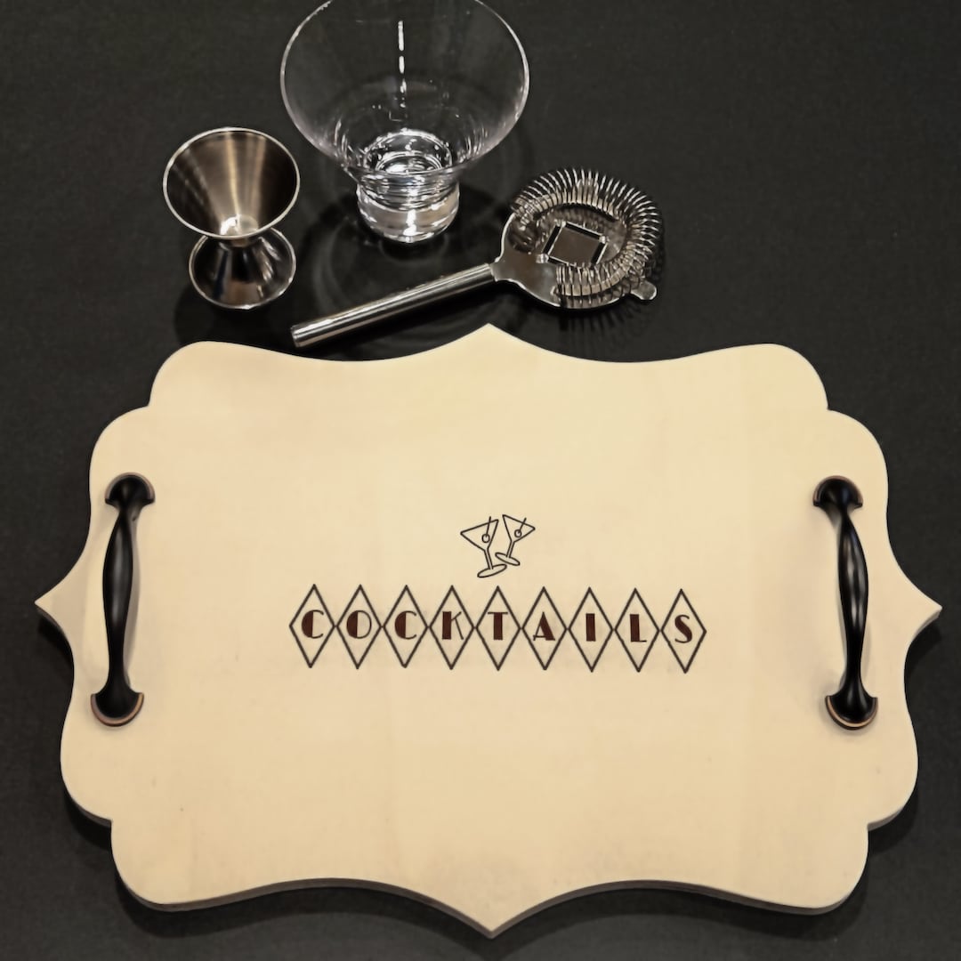 COCKTAIL SERVING TRAY Retro Cocktails - Etsy