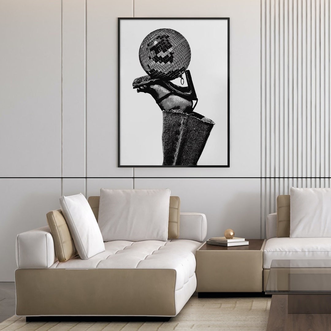 Retro Disco Prints, Disco Ball Print, Funky Disco Wall Art, Disco Dance ...