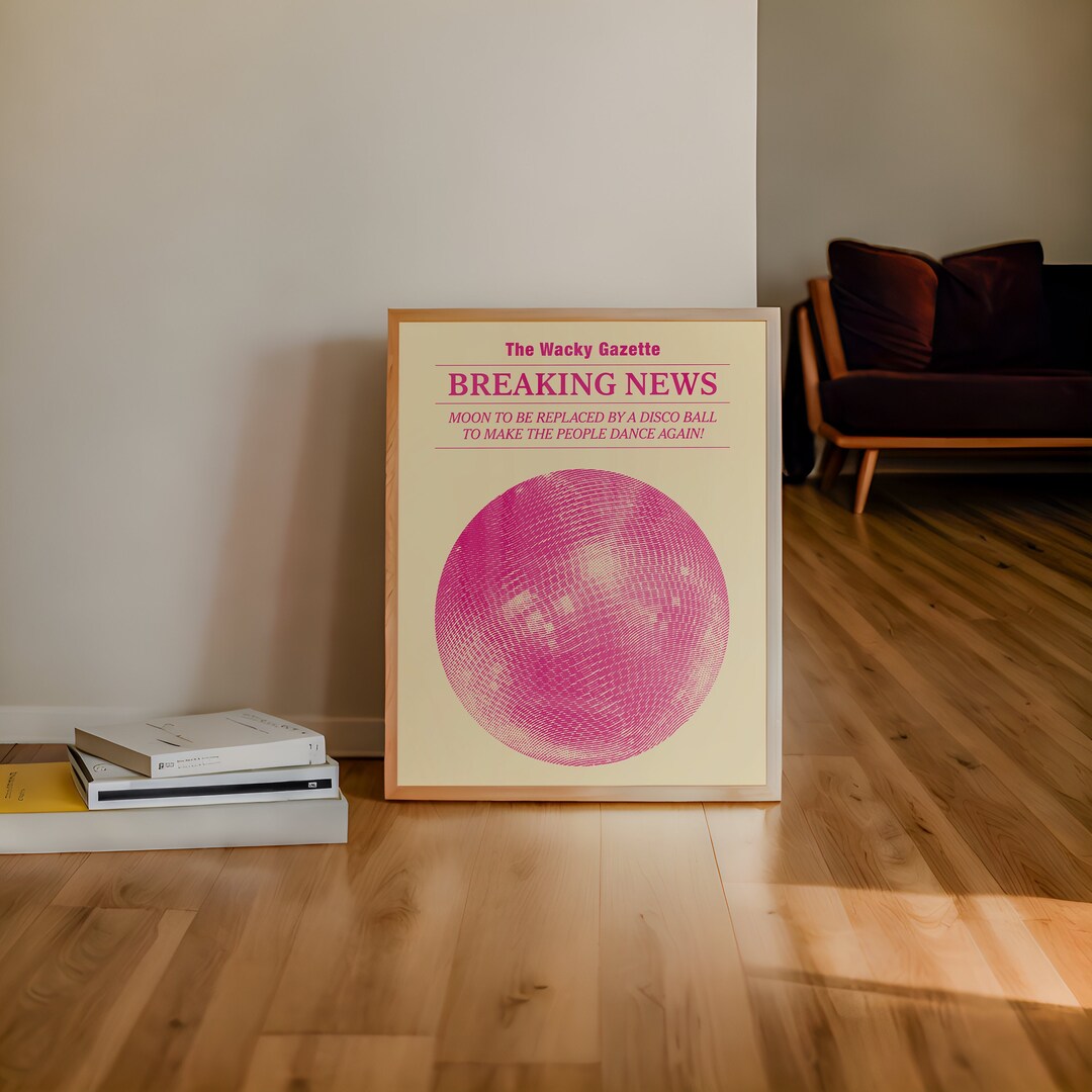 Breaking News Retro Trendy Wall Art Vintage Wall Art Disco - Etsy