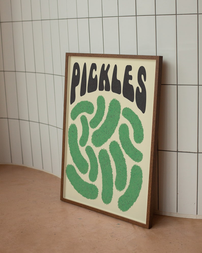 PICKLES Print, Retro Trendy Wall Art, Vintage Wall Art, Kitchen Art ...
