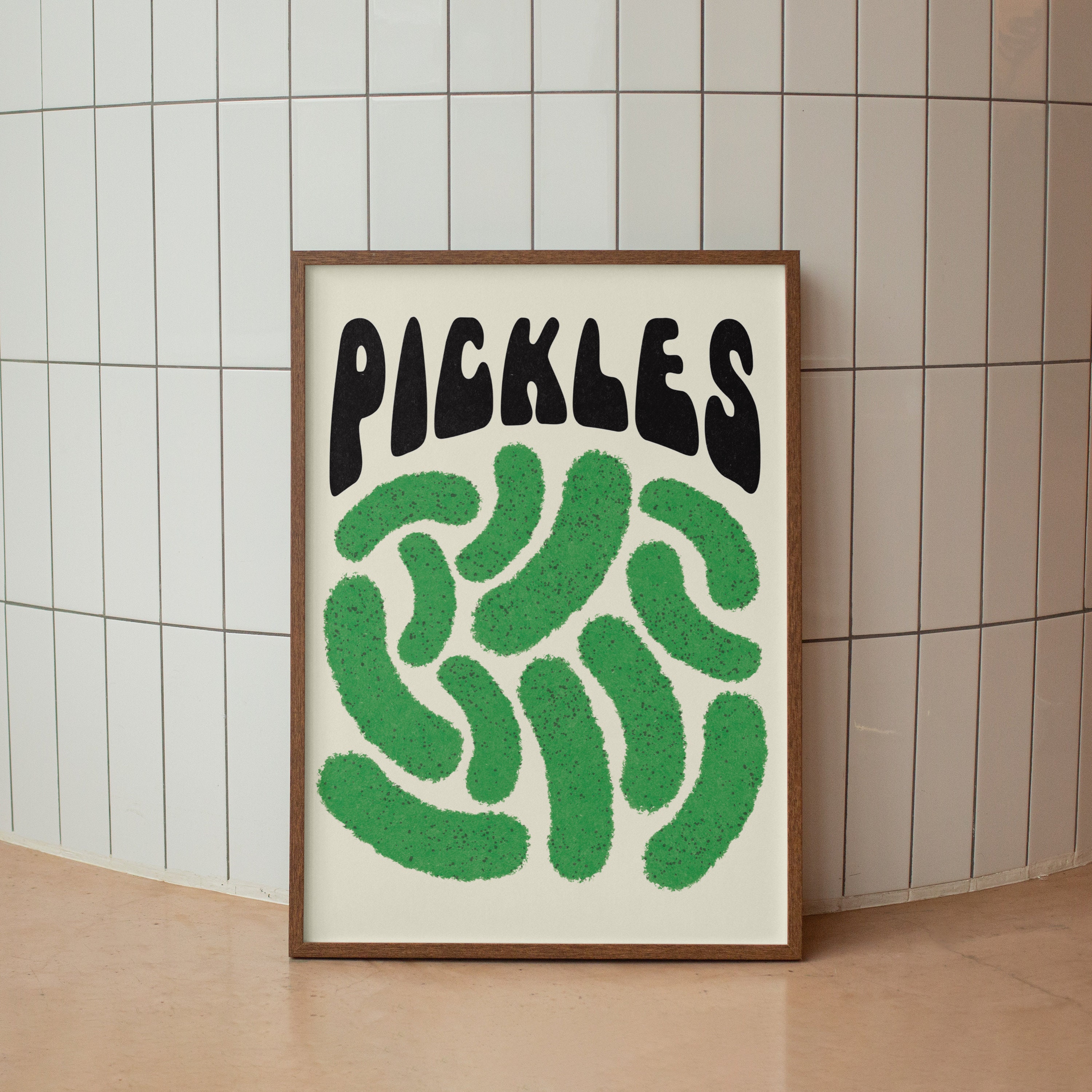 PICKLES Print, Retro Trendy Wall Art, Vintage Wall Art, Kitchen Art ...