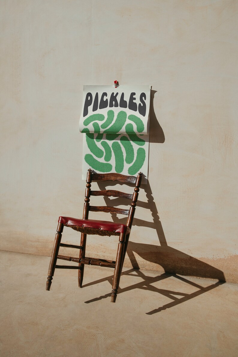 PICKLES Print, Retro Trendy Wall Art, Vintage Wall Art, Kitchen Art ...