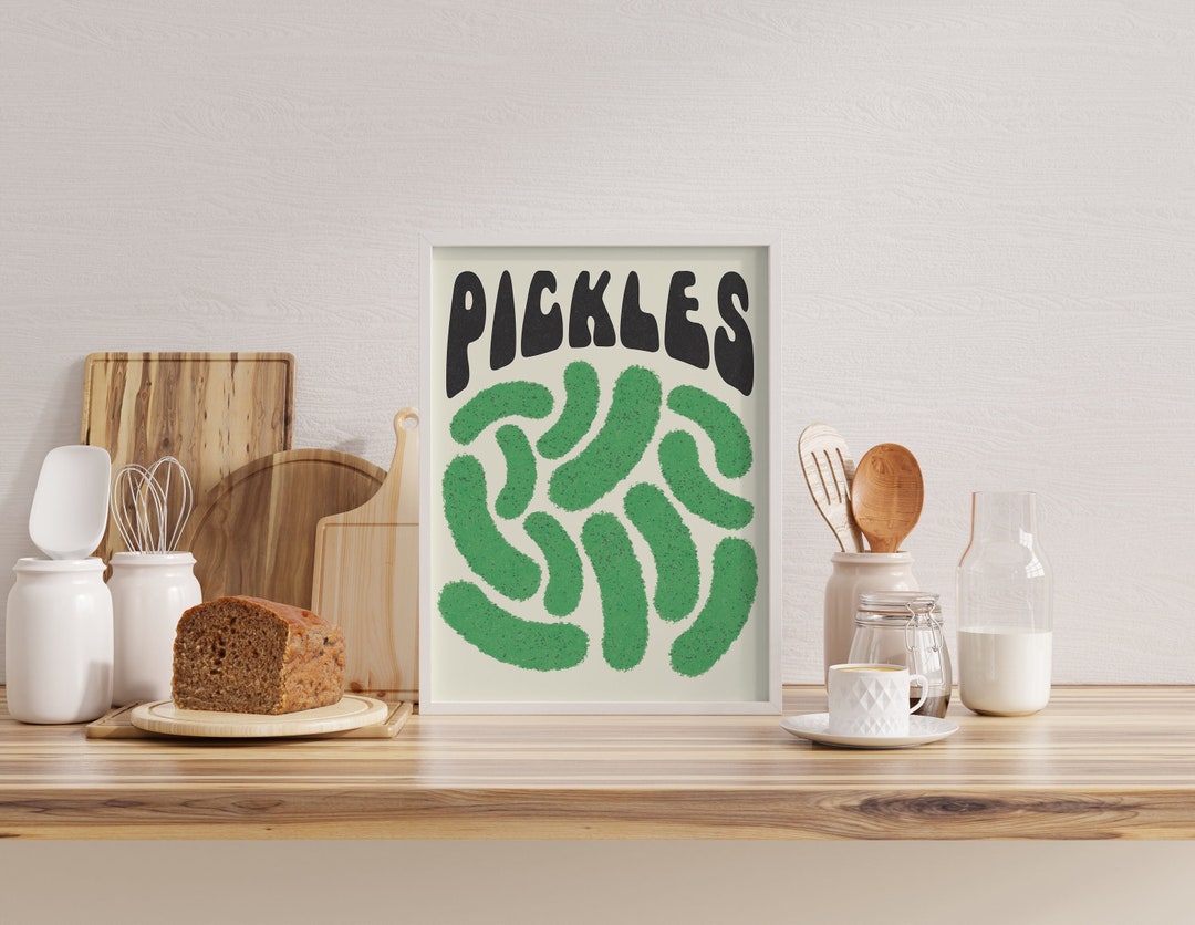 PICKLES Print, Retro Trendy Wall Art, Vintage Wall Art, Kitchen Art ...