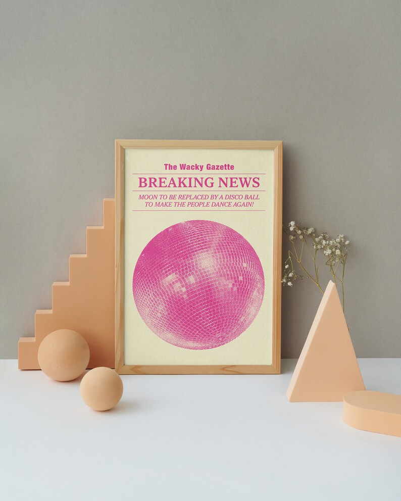 Breaking News Retro Trendy Wall Art Vintage Wall Art Disco - Etsy