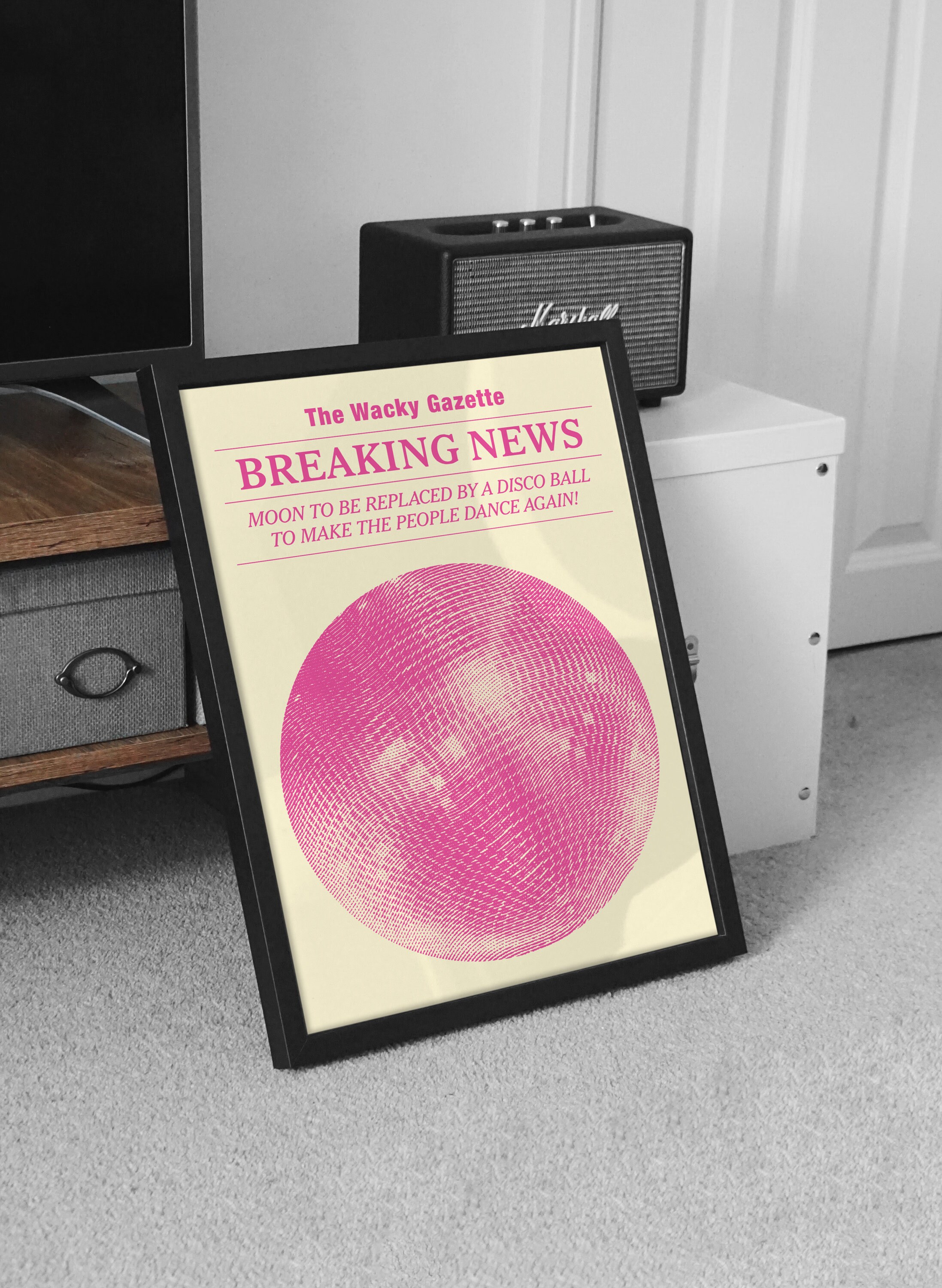 Breaking News Retro Trendy Wall Art Vintage Wall Art Disco - Etsy