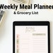 WEEKLY MEAL PLAN & Grocery List, Goodnotes, Notability, Digital Meal ...