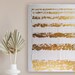Gold & White Lines Textured Plaster Wall Art | Gold Lines Wall Decor ...
