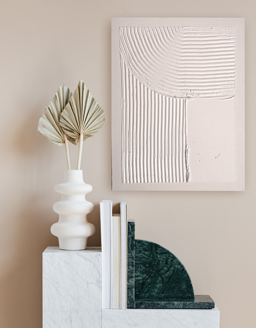 White Textured Plaster Wall Art | Abstract Rainbow Arch | Handcrafted ...