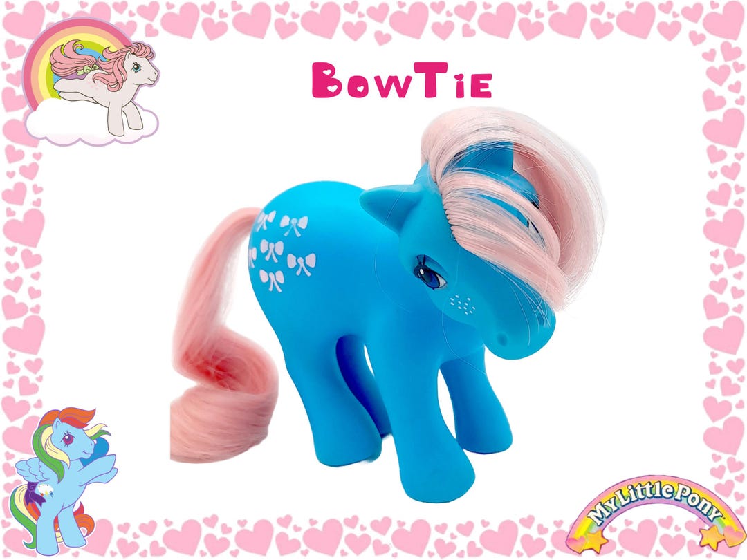 Original My Little Pony Blue G1 Toy Pony From Hasbro Bowtie Earth Pony ...