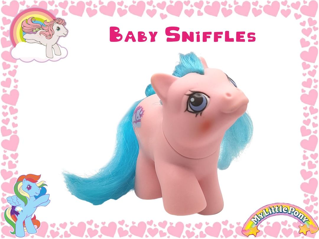 My Little Pony Year 6 Mlp G1 Newborn Baby Sniffles Baby With Blue Hair ...