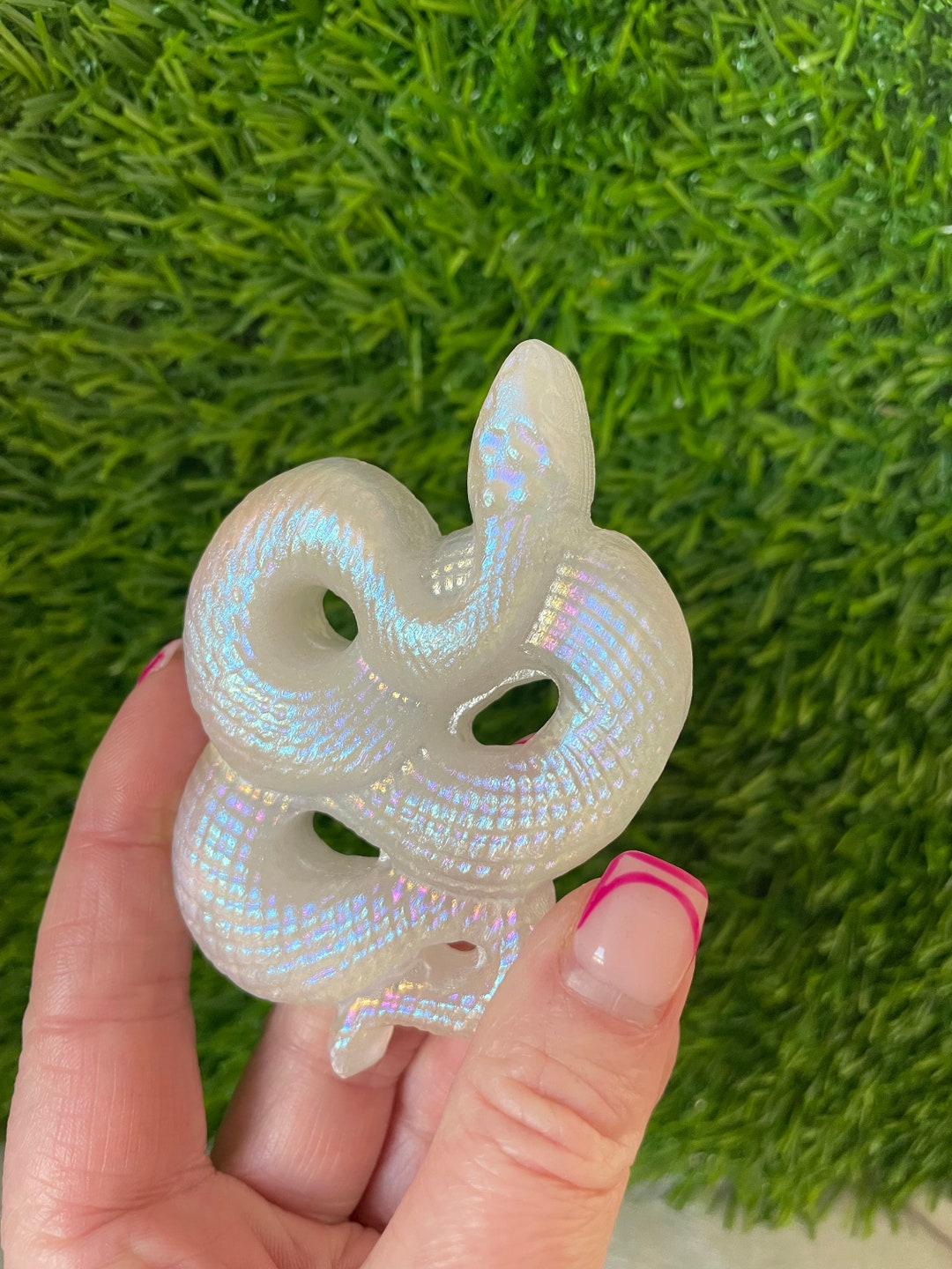 Aura Coated Selenite Snake, Selenite Crystal, Snake Crystal, Aura ...