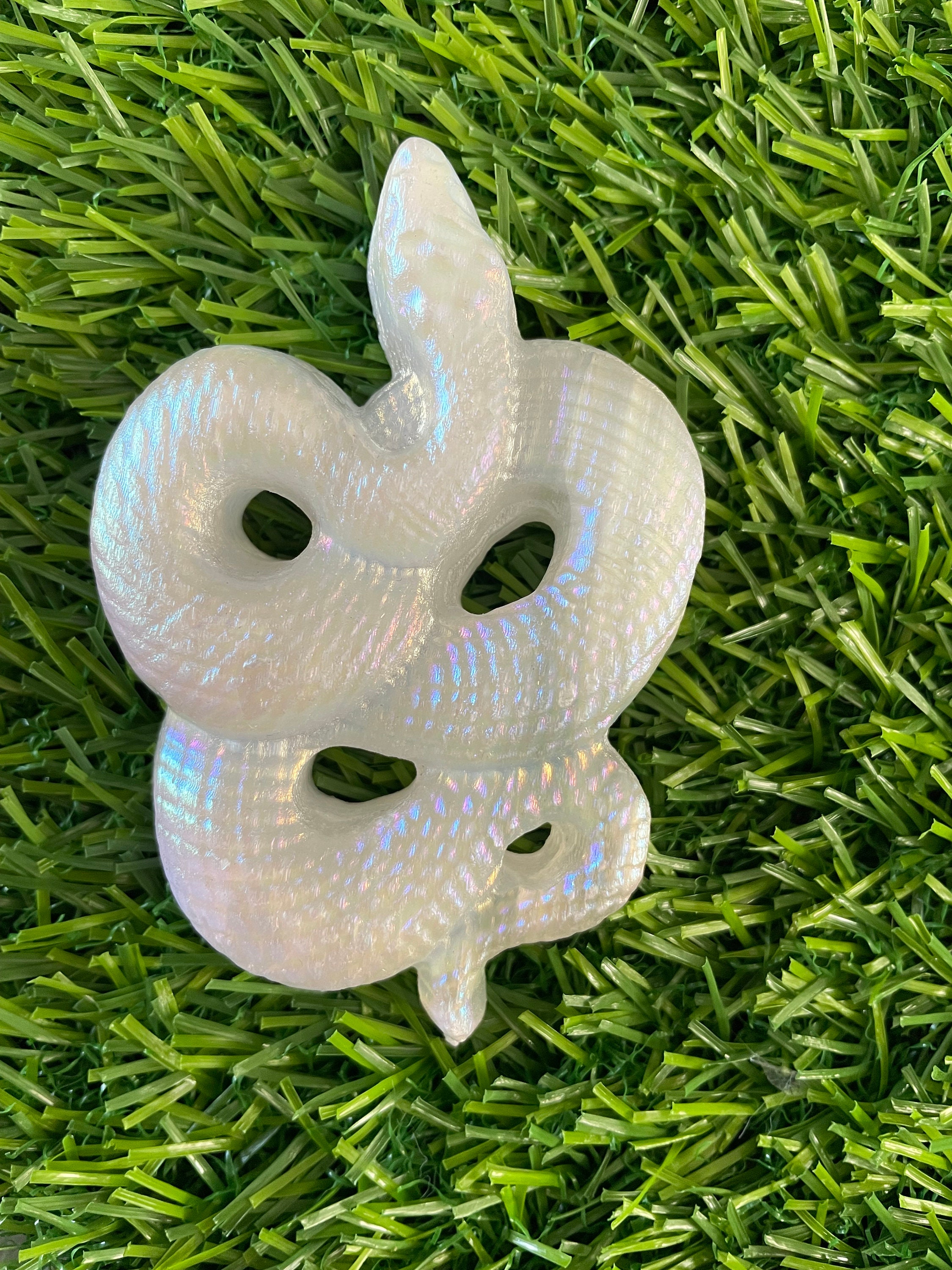 Aura Coated Selenite Snake, Selenite Crystal, Snake Crystal, Aura ...