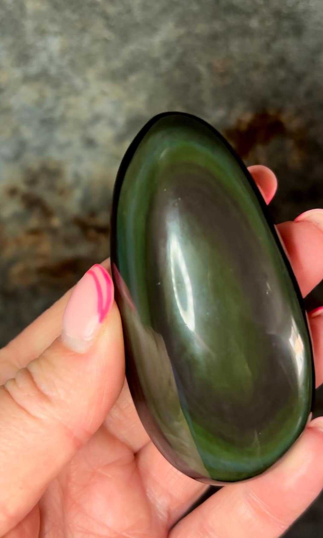 Rainbow Obsidian Palmstone, Rainbow Obsidian, Rainbow Obsidian Pebble ...