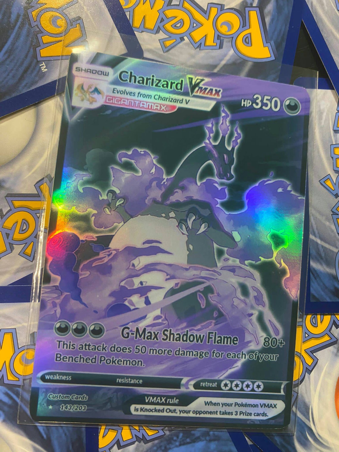 Shadow Charizard Ash Ketchum Pikachu Illustrator Pokemon Card Gold High ...