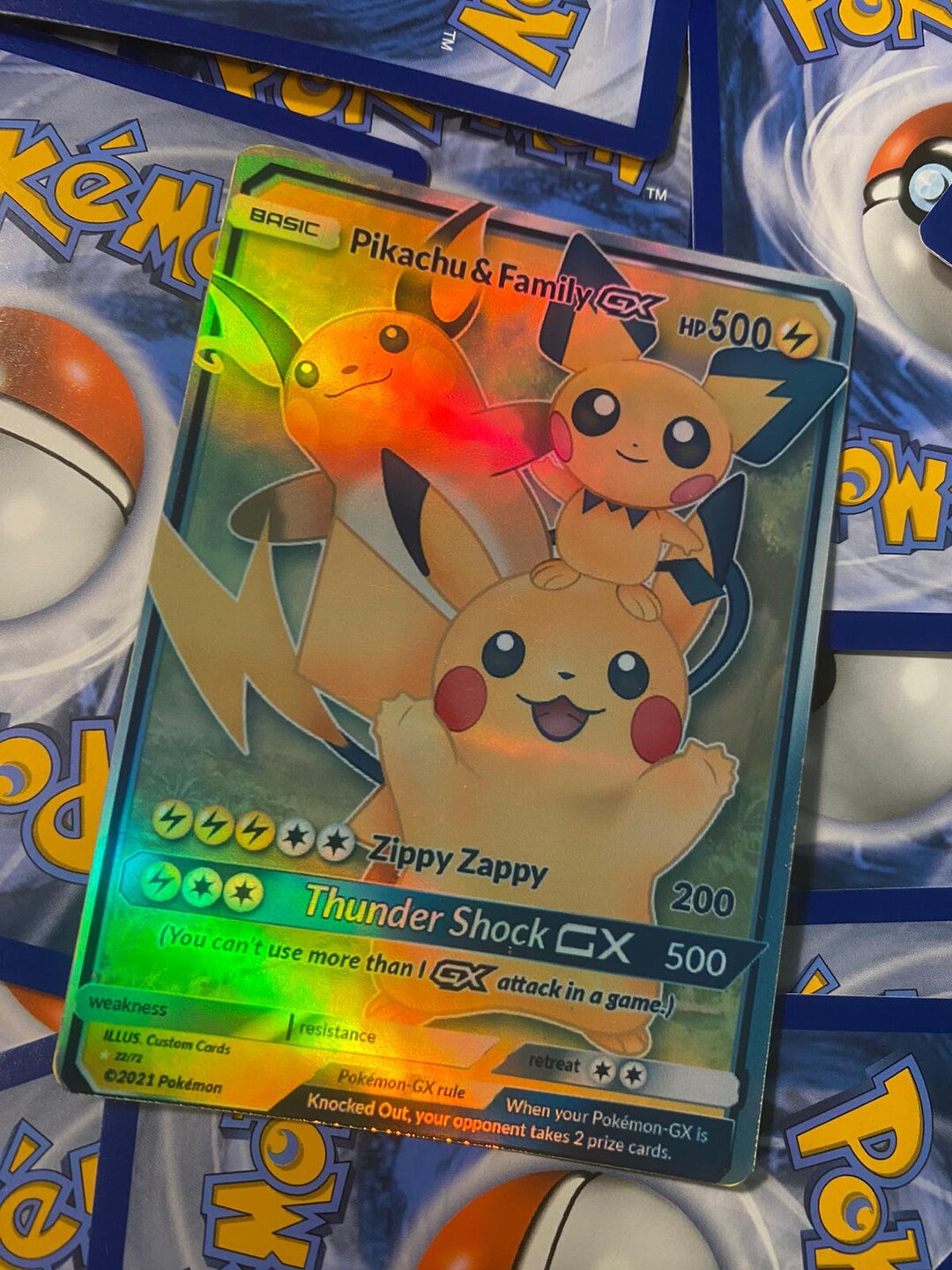 Red Ash Ketchum Pikachu Raichu Pichu Family Illustrator Pokemon Card ...