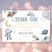 Editable Thank You Cards Birthday Party Thank You Card Template Space ...