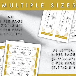 EDITABLE Event Ticket Template, Gift for Her, DIY Event Printable, Surprise Invitation, Gift for ...