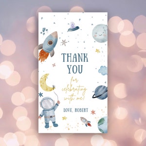 Space Birthday Tag Two the Moon Astronaut Pace Themed Birthday Party ...