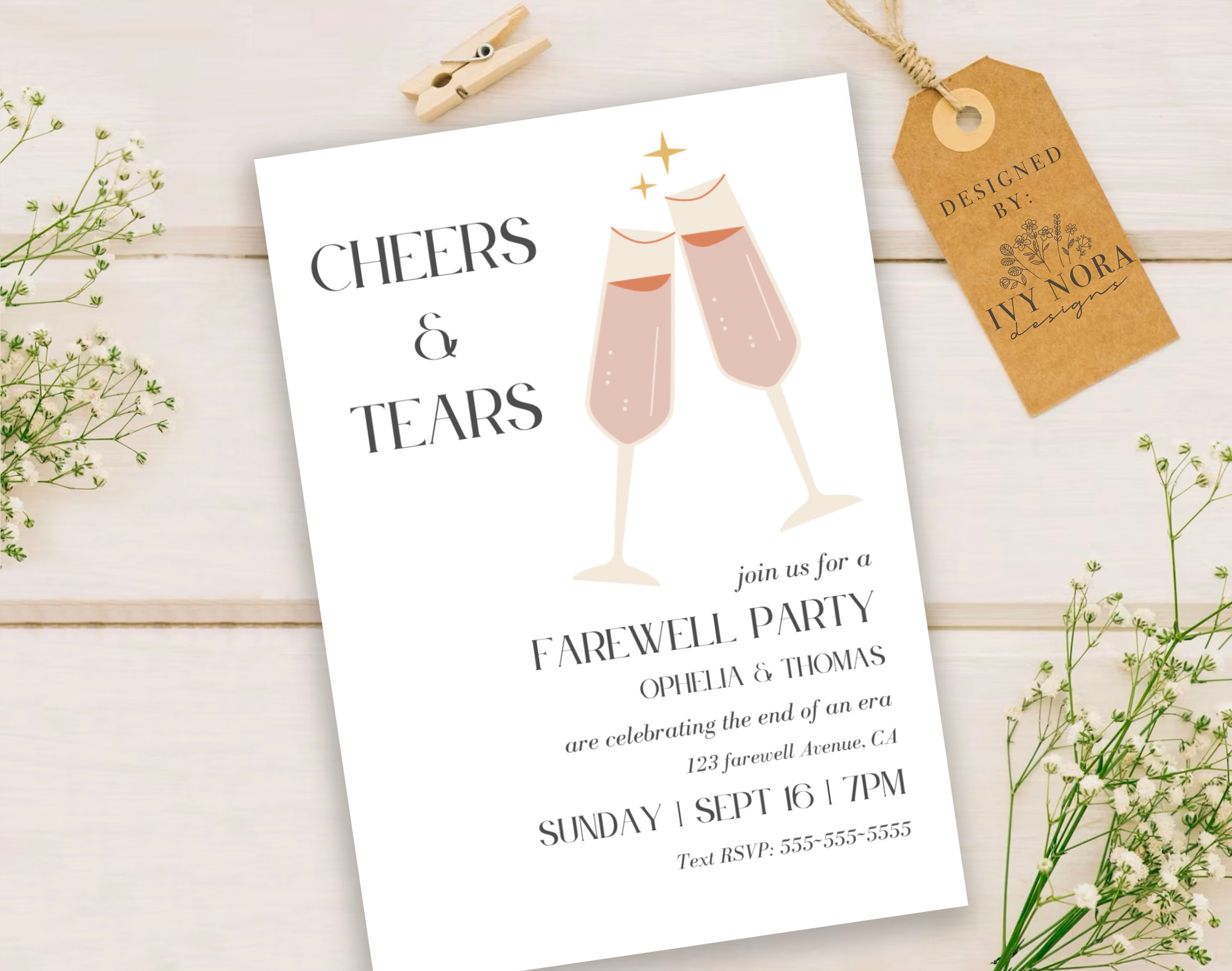Modern Going Away Party Invitation Editable Template Digital Farewell ...