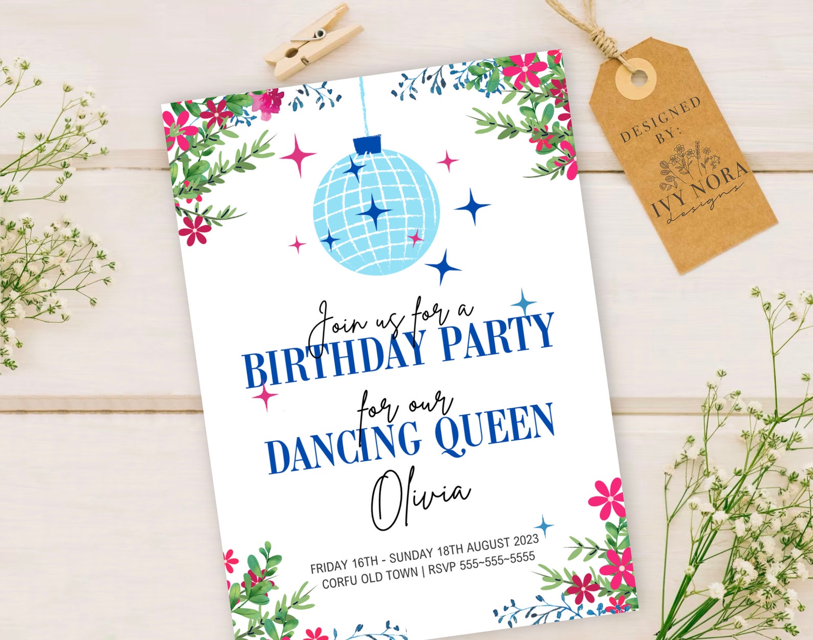 Dancing Queen Birthday Party Invitation Editable Download - Etsy UK