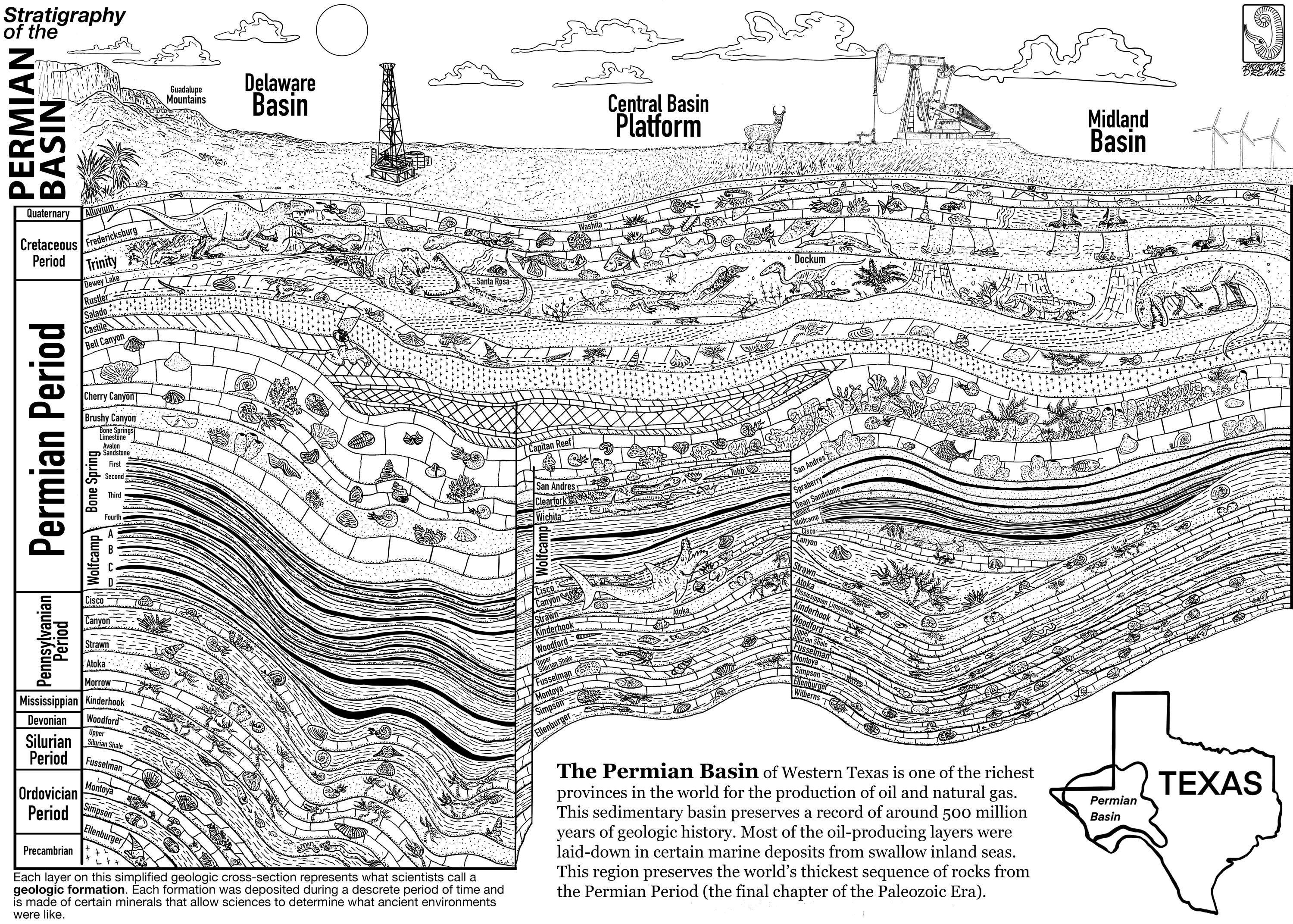 Stratigraphy Permian Basin Poster - Etsy