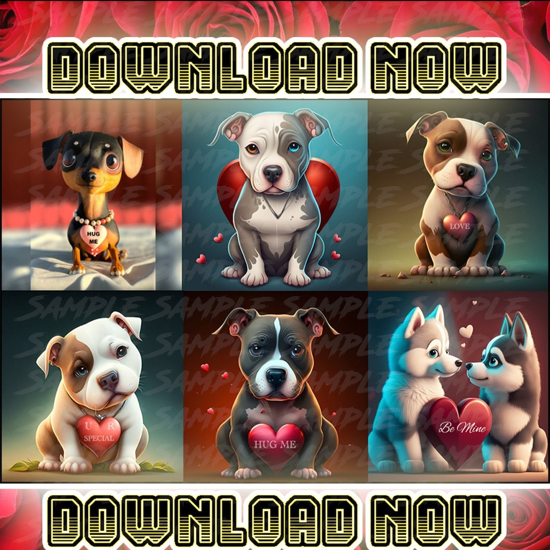 Instant Download Printable Puppy Valentine's Day Cards Kids School ...