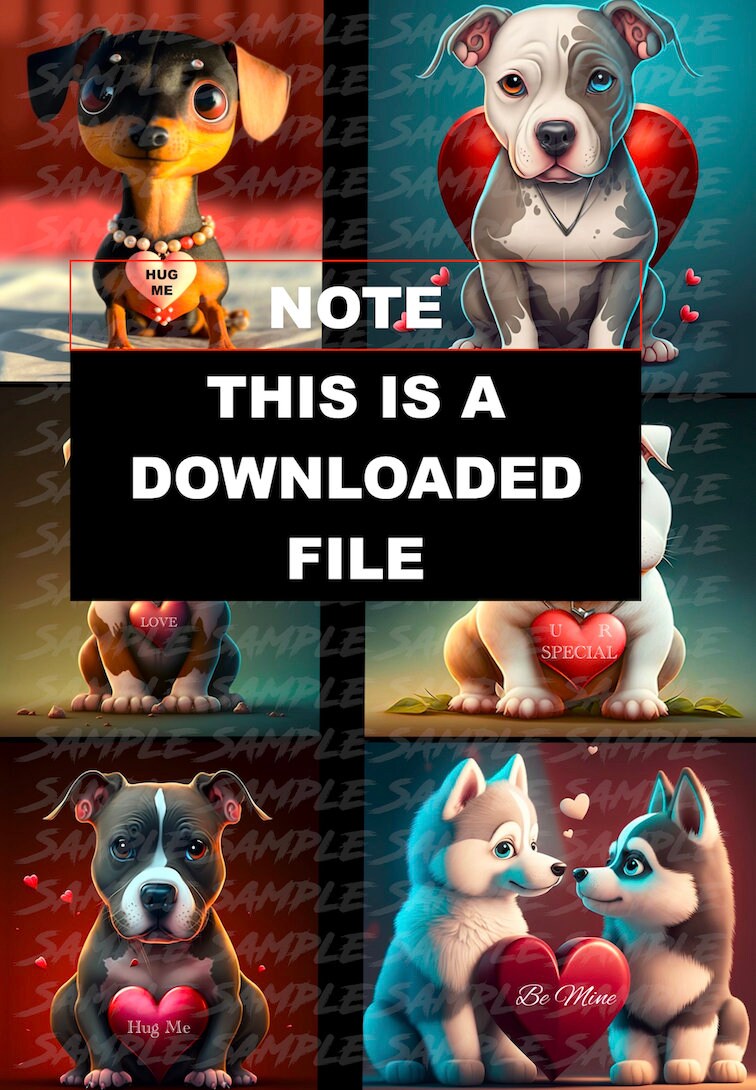 Instant Download Printable Puppy Valentine's Day Cards Kids School ...