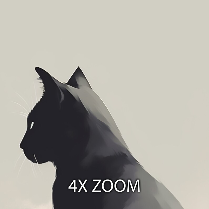 Digital Art Minimalist Painting Cat V2 Watercolor Painting - Etsy