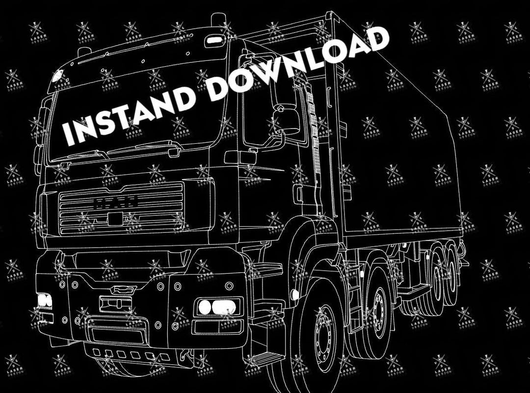 MAN TRUCK 8X8 Drawing Engrave File - Etsy
