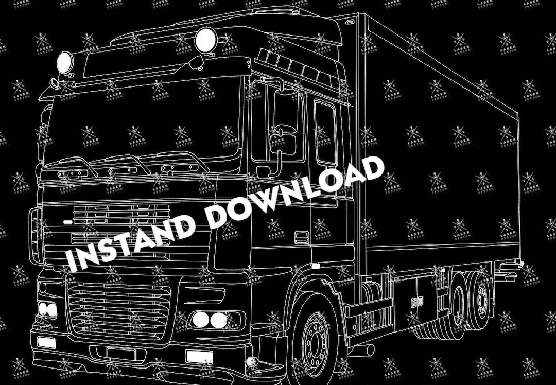 DAF XF TRUCK 6X2 Drawing Engrave File - Etsy