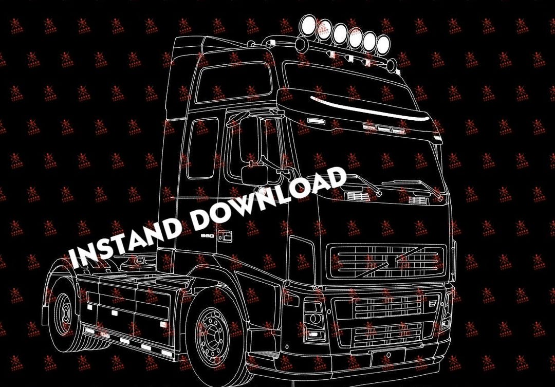 VOLVO FH12 TRUCK VERSION 2 Drawing Engrave File - Etsy