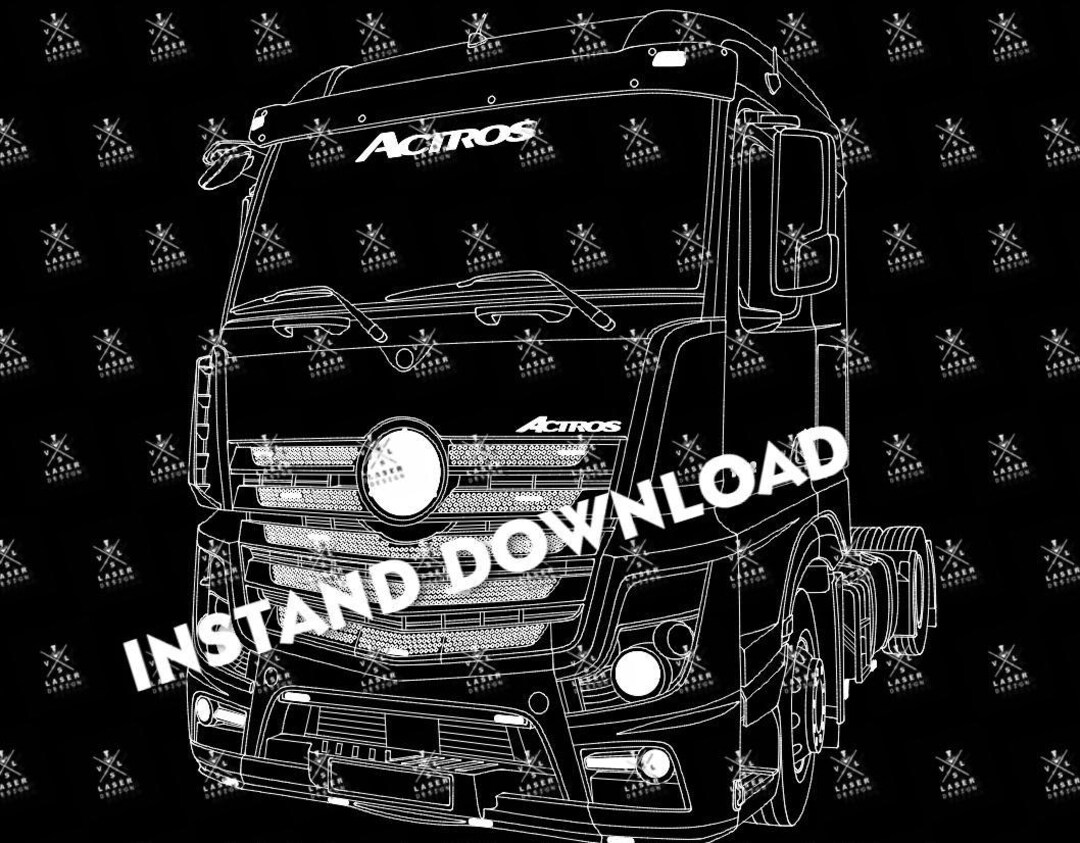 MERCEDES ACTROS TRUCK Drawing Engrave File - Etsy