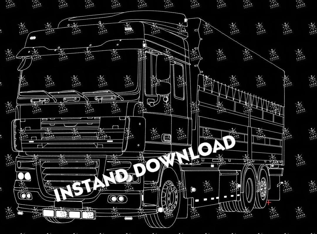 DAF TRUCK 6X2 Drawing Engrave File - Etsy