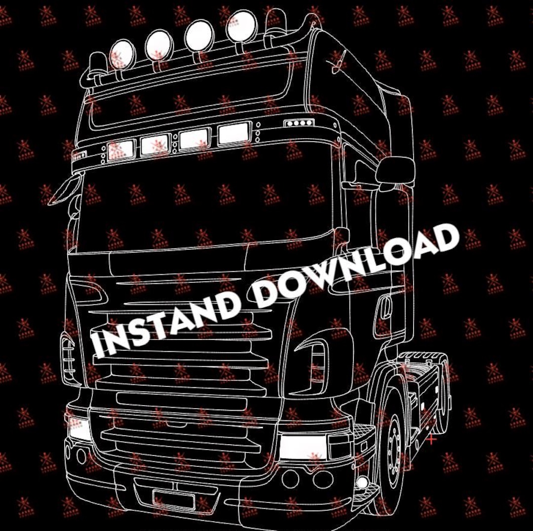 SCANIA TRUCK DRAWING File - Etsy