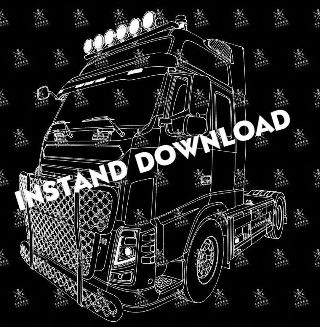 VOLVO FH12 VERSION 3 TRUCK Drawing Engrave File - Etsy