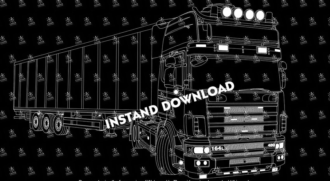 SCANIA 164 TRUCK TRAILER Drawing Engrave File - Etsy