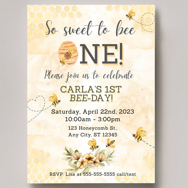 Beehive Birthday Invitation - Etsy