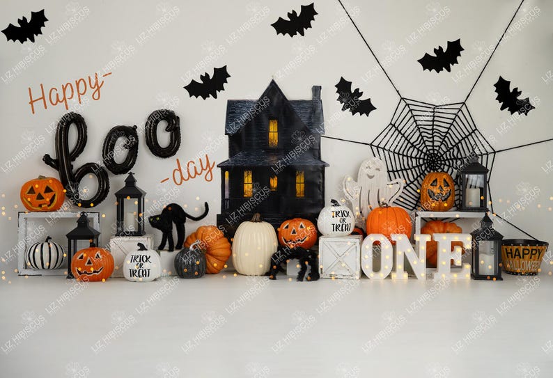 Halloween, Birthday, Spooky One, Happy Boo Day, Newborn Digital ...