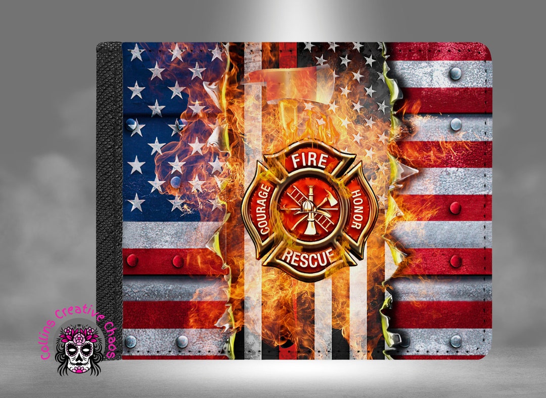 Firefighter Wallet, Men's Wallet, Father's Day Gift, Fire Department ...
