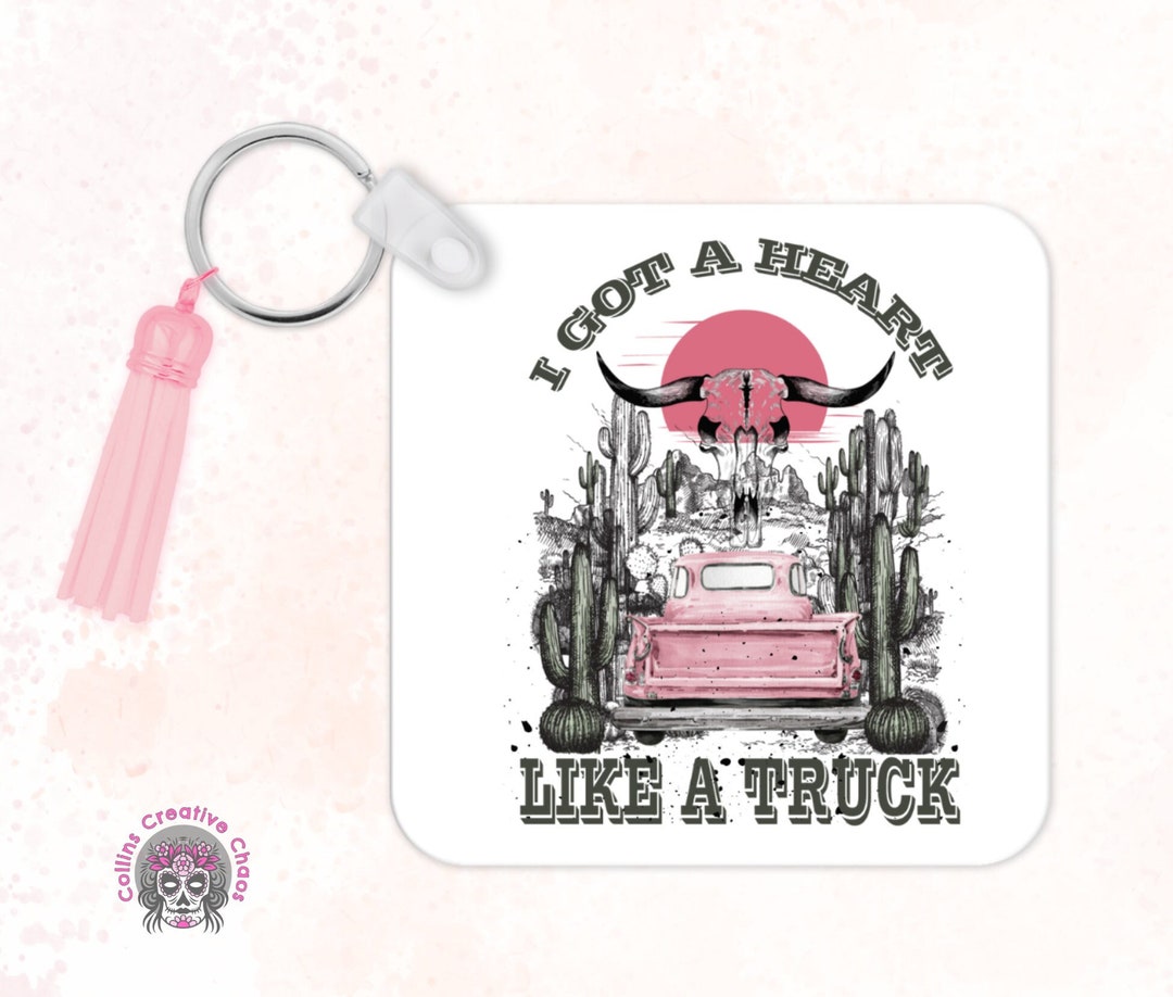 I Got a Heart Like a Truck Keychain, Country Music Theme Keychain ...