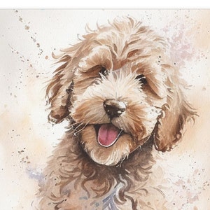 Labradoodle Watercolor Canvas Print | Labradoodle Lover Gift ...