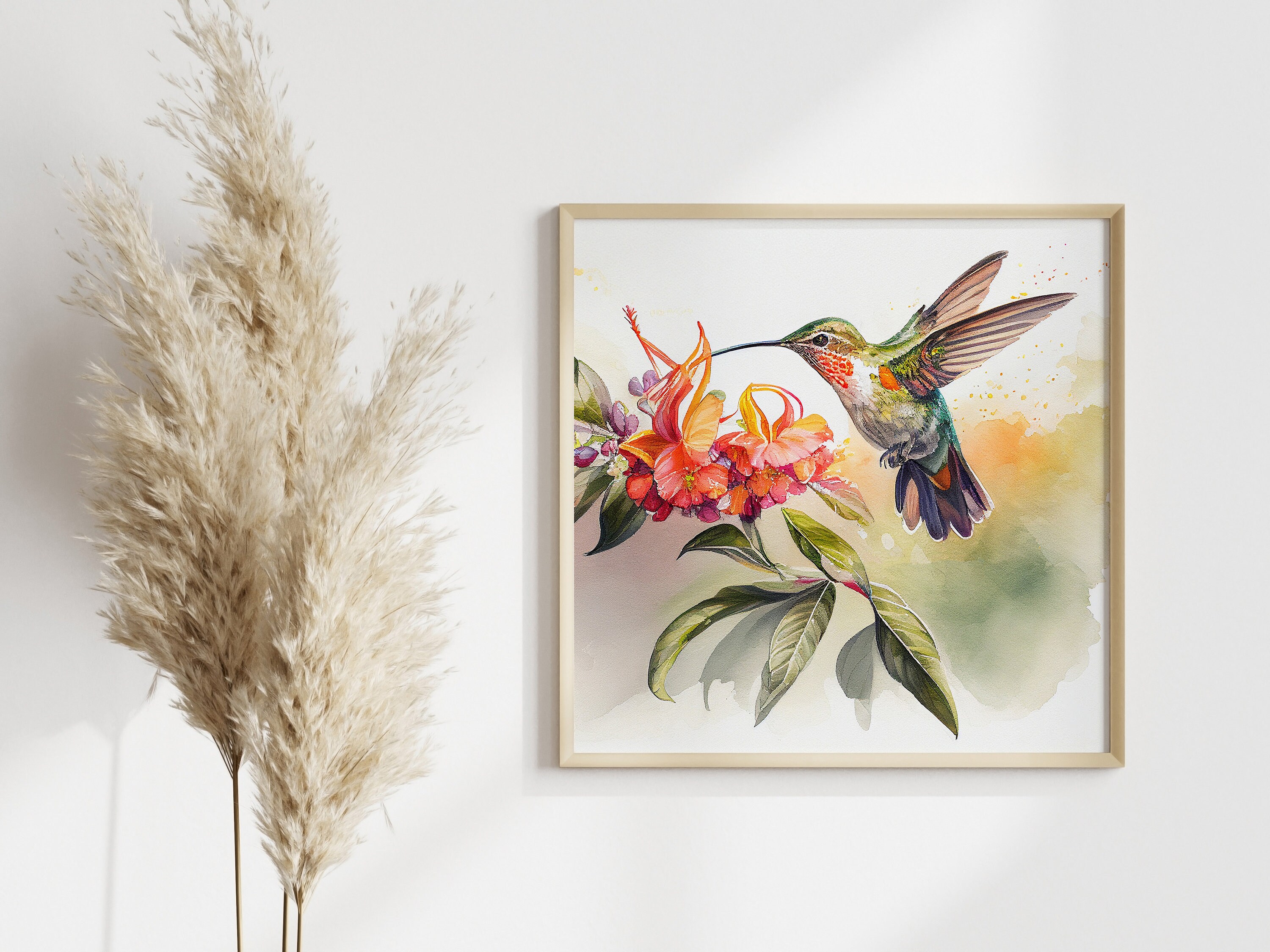 Hummingbird Watercolor | Stunning Printable Wall Art - Etsy
